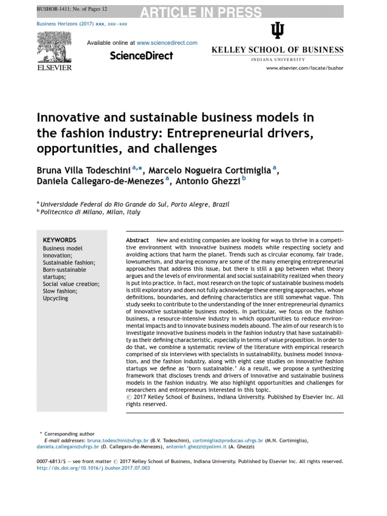 Innovative and Sustainable Business Model | PDF | Fashion | Sustainability