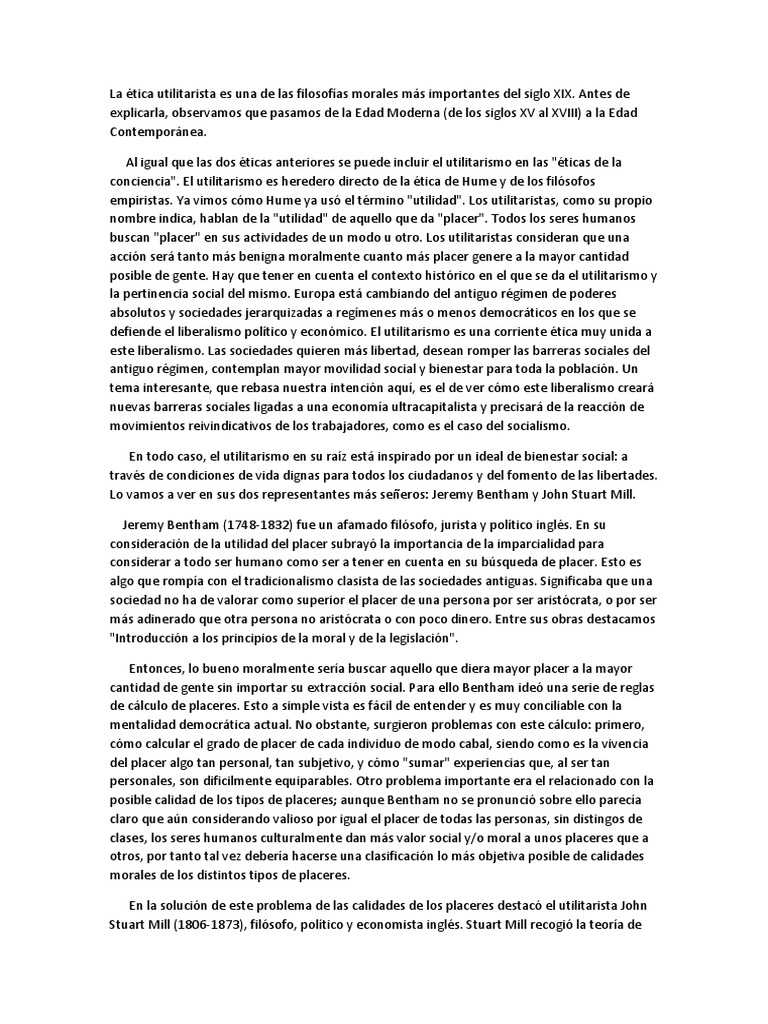 La Ética Utilitarista | Descargar gratis PDF | Utilitarismo | John ...