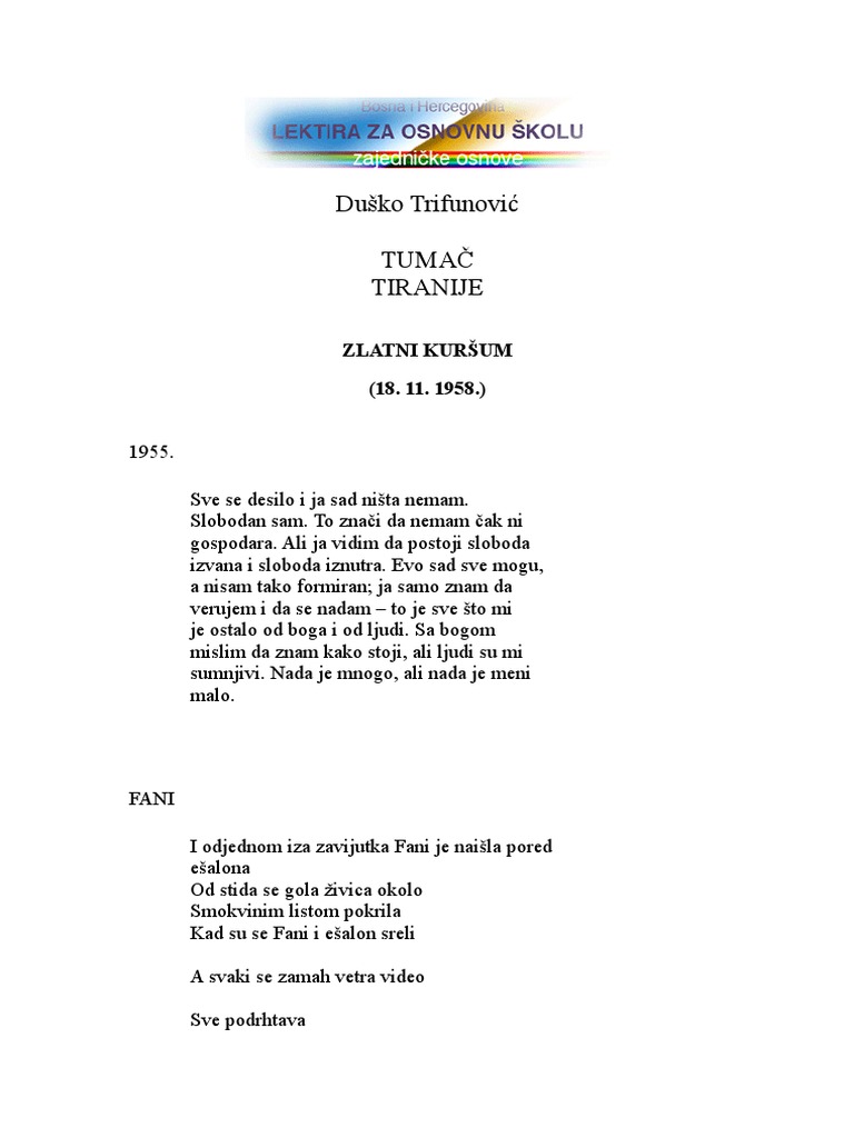 Dusko Trifunovic - Pjesme | PDF