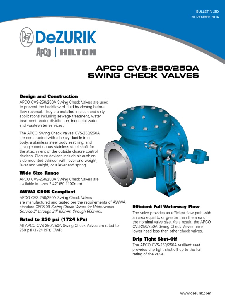APCO Check Valve | PDF | Valve | Steel