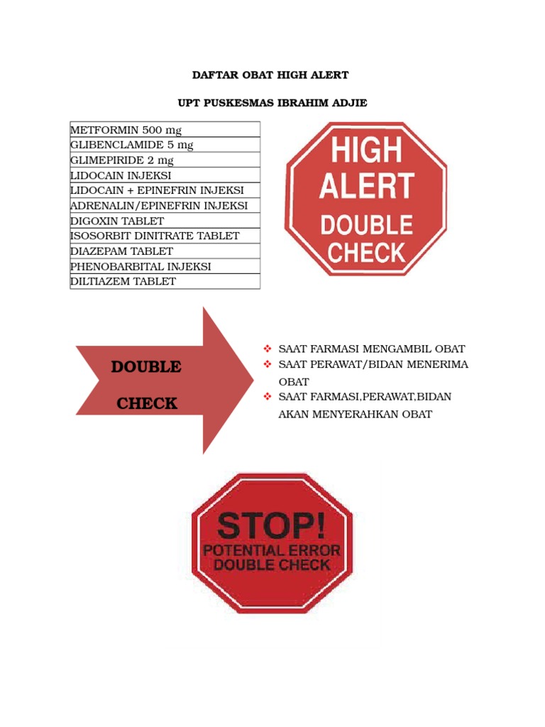 Daftar Obat High Alert Dan Lasa PDF | PDF