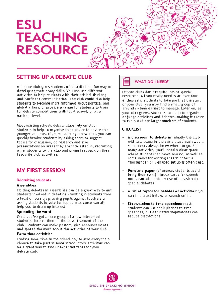 Starting a Debate Club Guide | PDF | Communication
