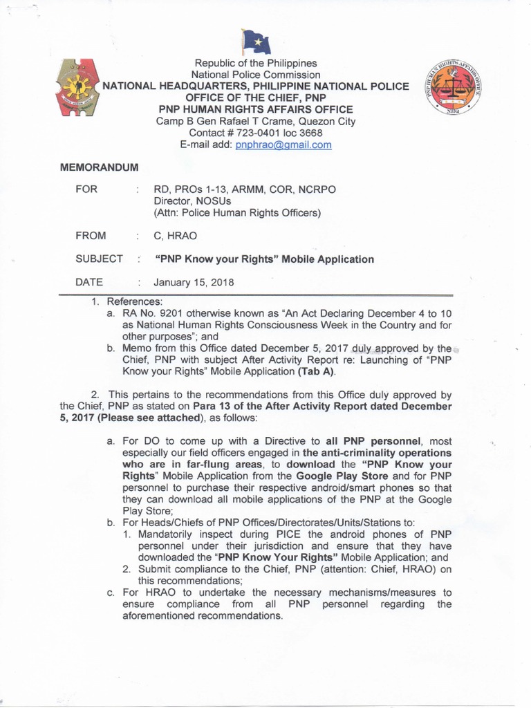 PNP Know Your Rights PDF | PDF