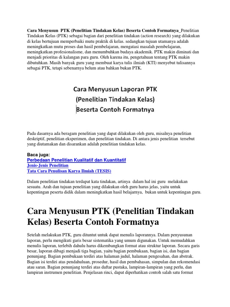 Panduan Lengkap Menyusun Laporan PTK | PDF | Seni