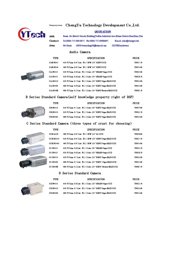 Chengyu Technology Development Co.,Ltd.: Audio Camera | PDF | Charge ...