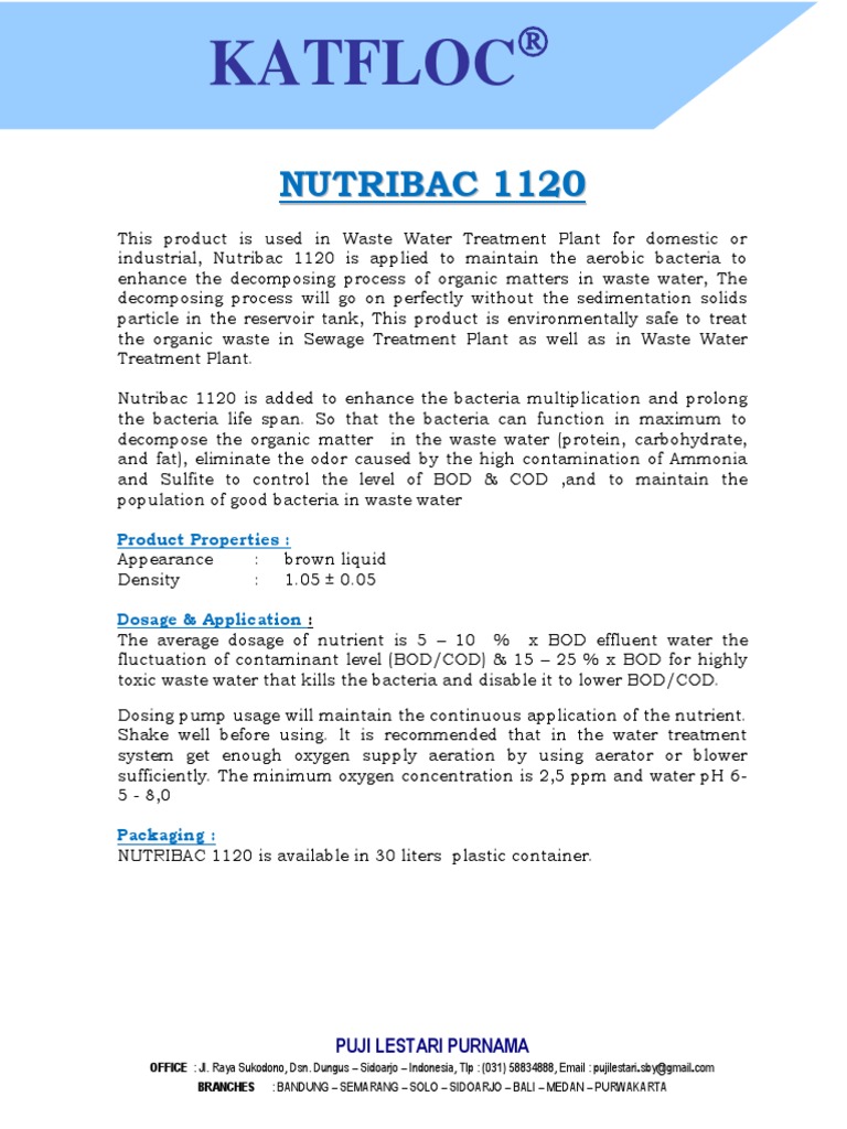 Brosur Nutribac 1120 (Umum) | PDF | Science & Mathematics