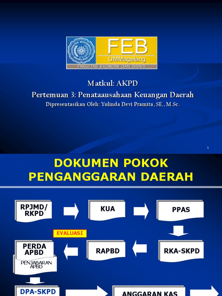 AKPD - Pertemuan 3 Penatausahaan Keuangan Daerah | PDF