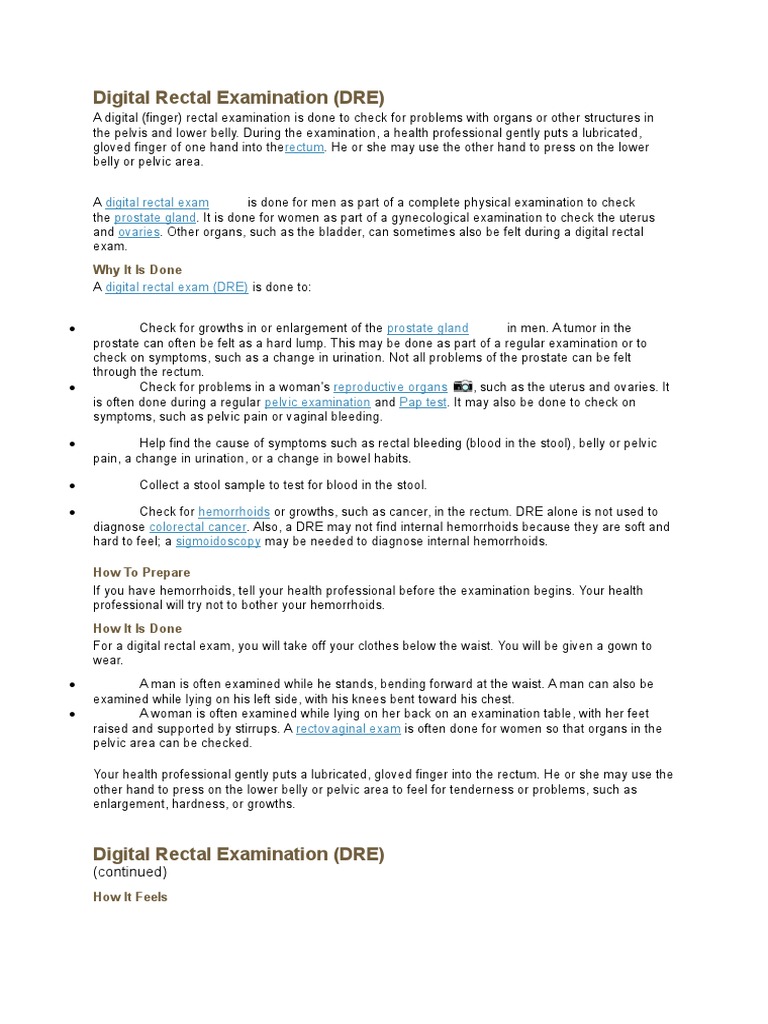 SL 7 Digital Rectal Examination | PDF | Rectum | Prostate Specific Antigen