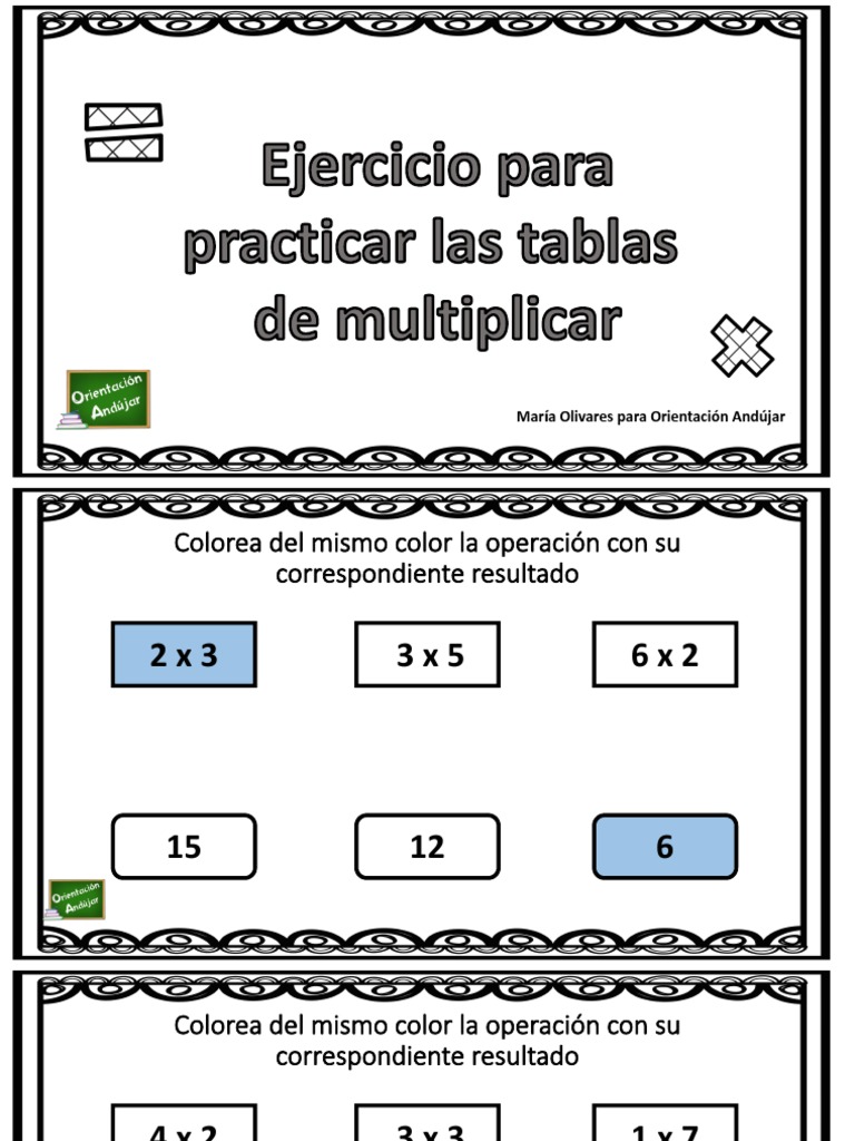 Ejercicio Tablas Multiplicar PDF | PDF
