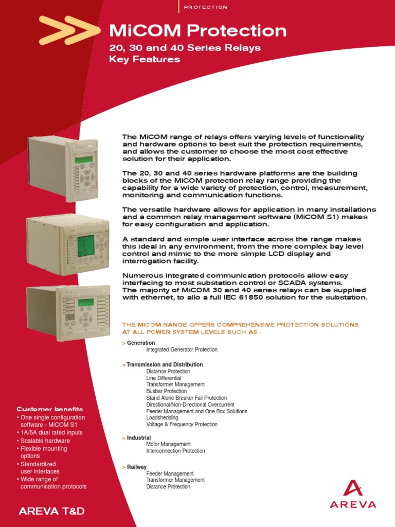 Micom Relay Range PDF | PDF | Relay | Scada