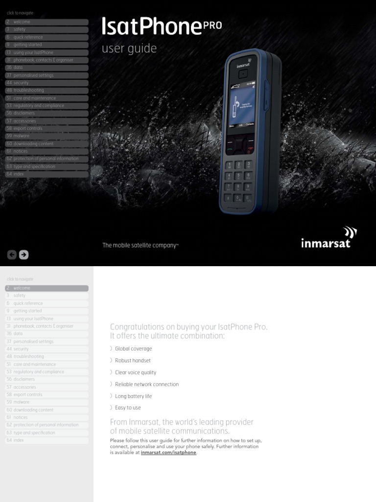 IsatPhone Pro User Guide | PDF | Battery Charger | Global Positioning ...
