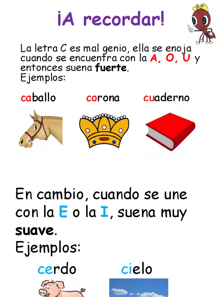 Sonidos de la Letra C: Ejemplos y Práctica | PDF