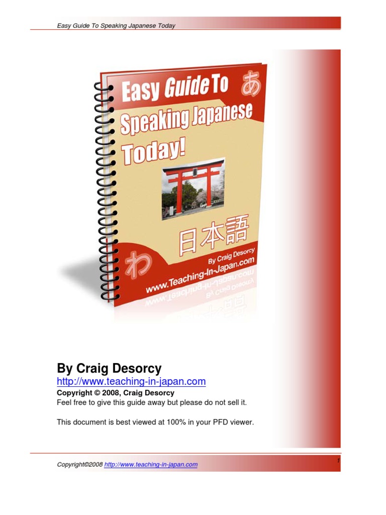 Learn To Speak Japanese | PDF
