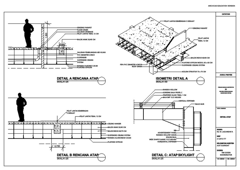 A.01.3 Detail Atap PDF | PDF | Structural Engineering | Architectural ...