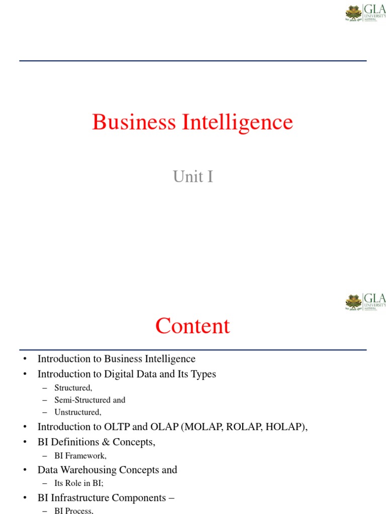 Business Intelligence - Concepts | PDF | Business Intelligence | Data Warehouse