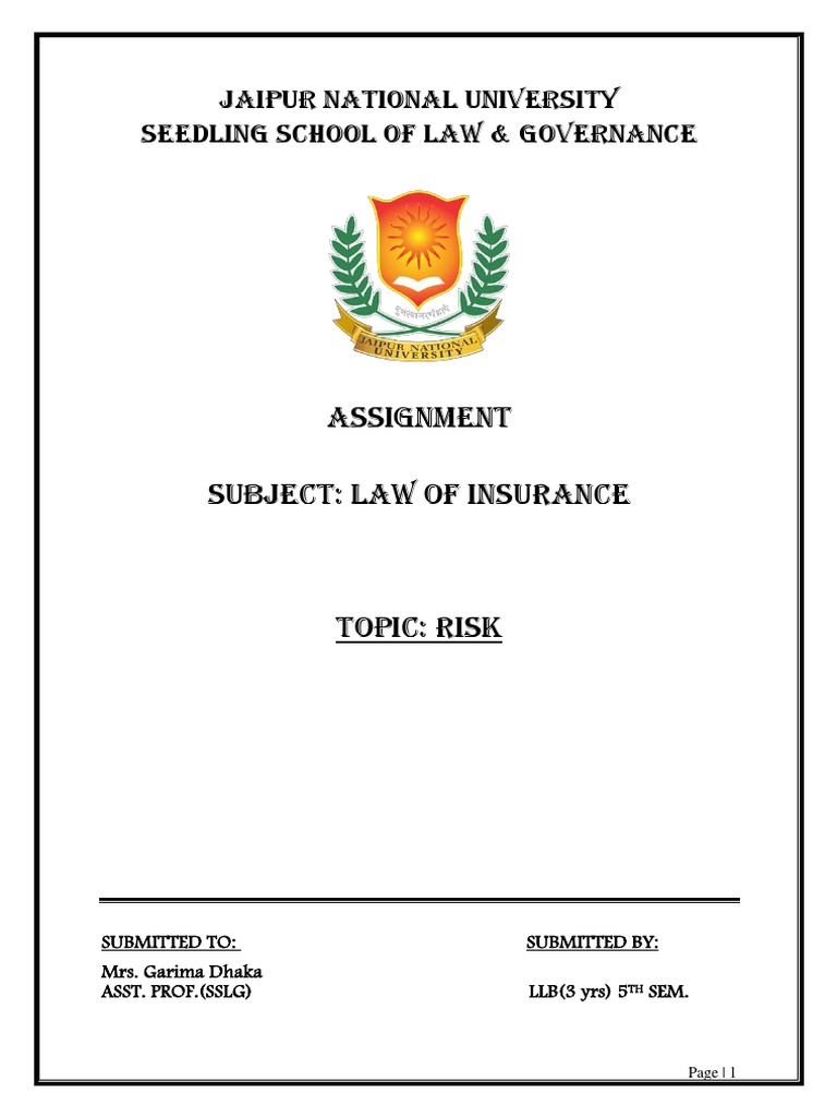 Insurance Project : Risk | PDF | Underwriting | Insurance