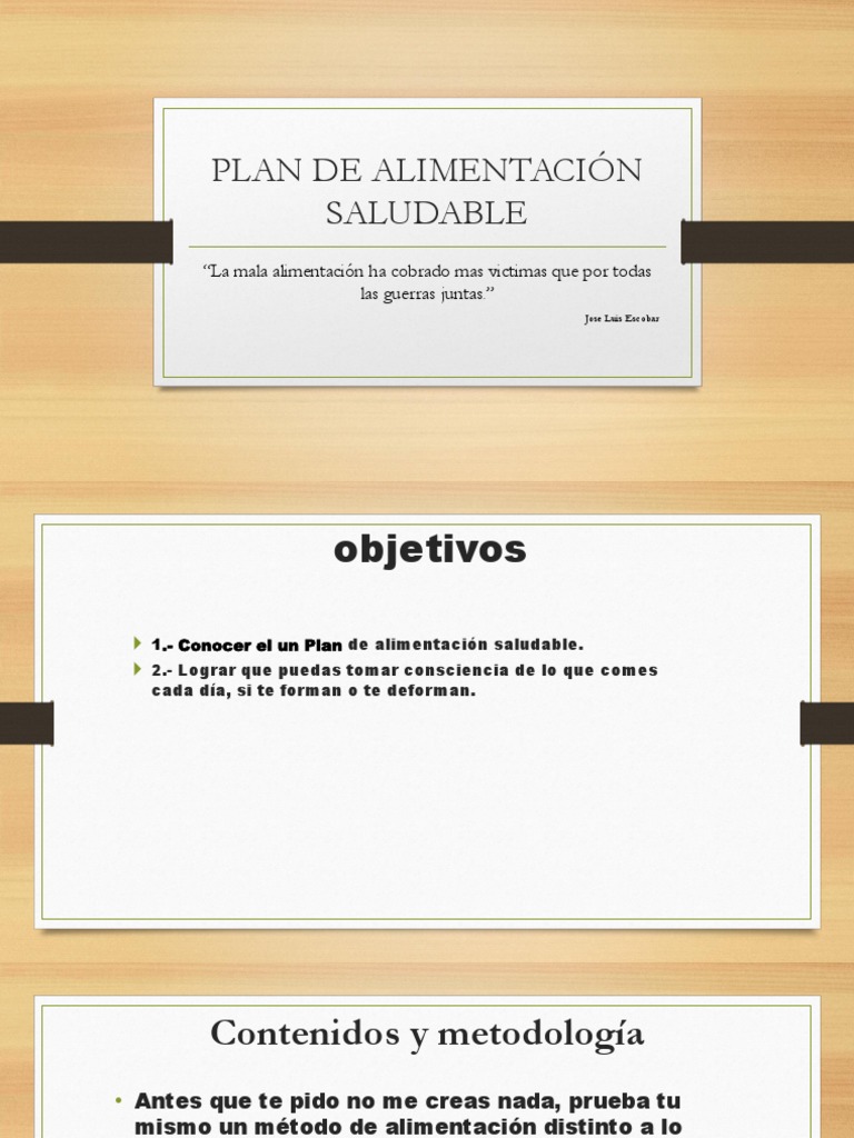 Plan de Alimentación Saludable | PDF | Alimentos | Comida y bebida