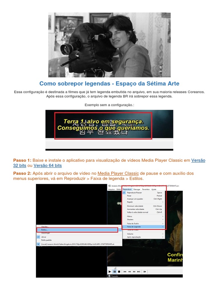 Como Sobrepor Legenda - Media Player Classic | PDF