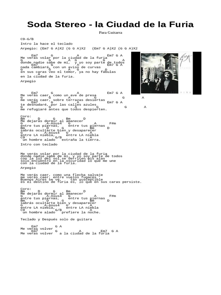 Soda Stereo - La Ciudad de La Furia | PDF