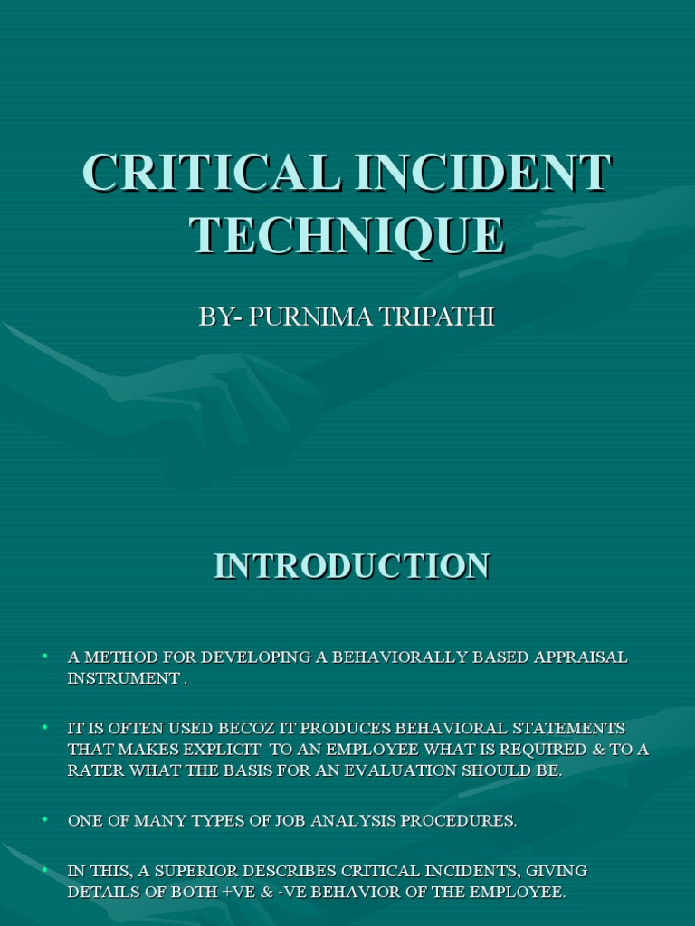 Critical Incident Technique Overview | PDF