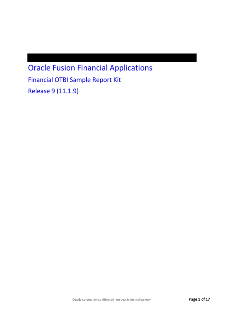 Oracle Fusion Financial Applications: Financial OTBI Sample Report Kit ...