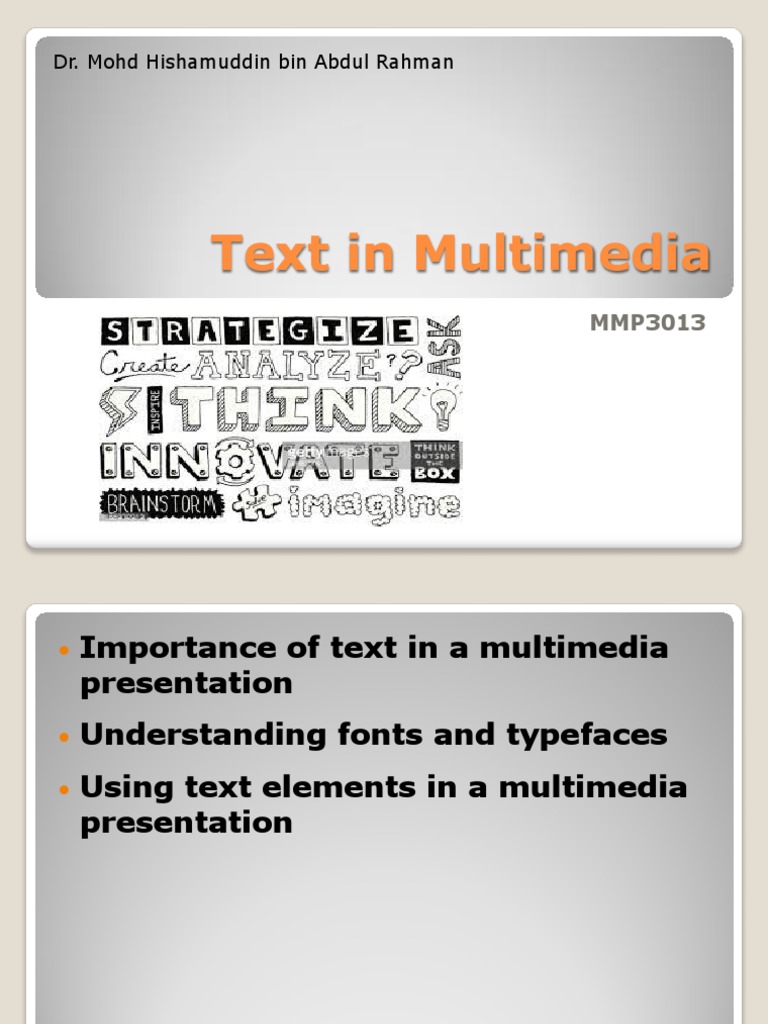 Text in Multimedia | PDF | Typefaces | Serif
