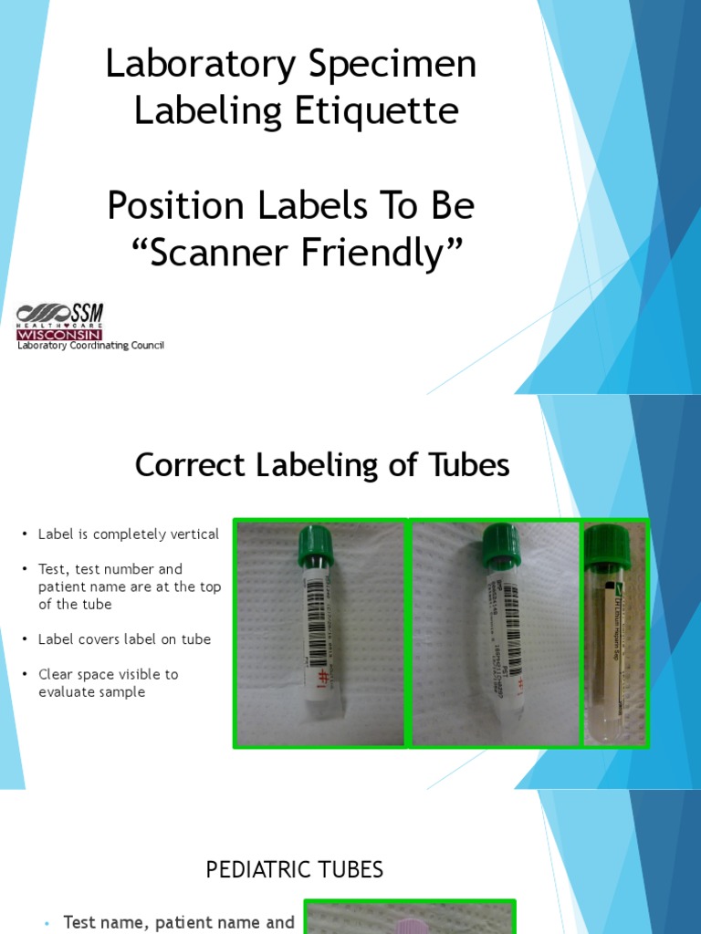 Laboratory Specimen Labeling Etiquette | PDF | Barcode | Image Scanner