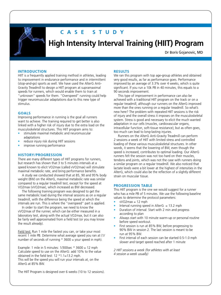 High Intensity Interval Training HIIT Program PDF | PDF | Running ...