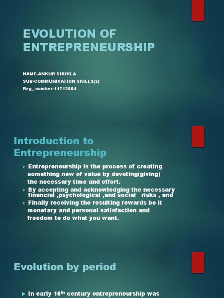Evolution of Entrepreneurship Explained | PDF