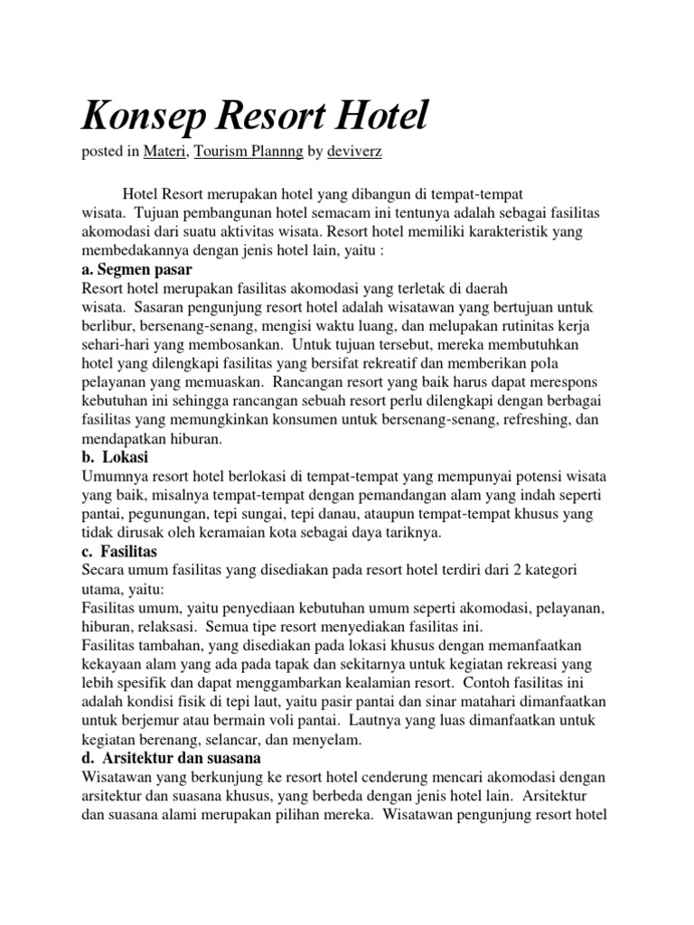 Konsep Resort Hotel | PDF