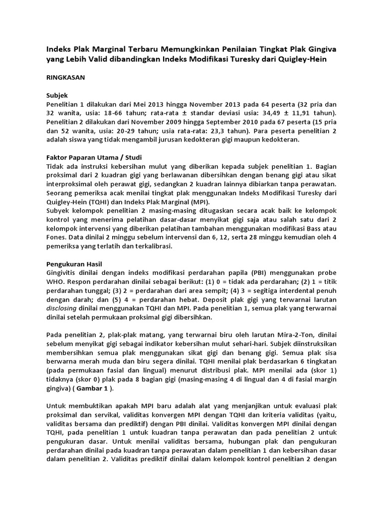 Indeks Plak Marginal | PDF