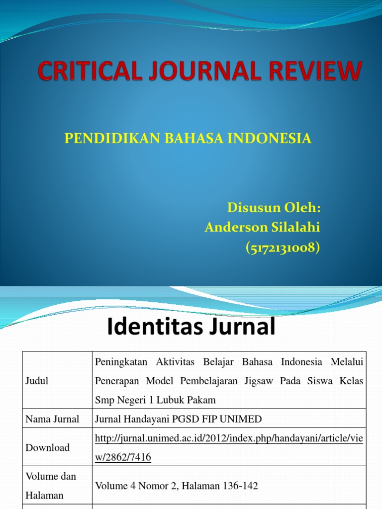 Critical Journal Review | PDF