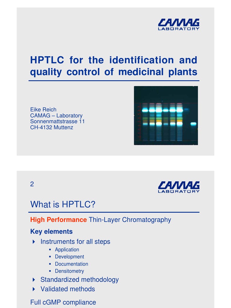 HPTLC For The Identification and Quality Control of Medicinal Plants ...