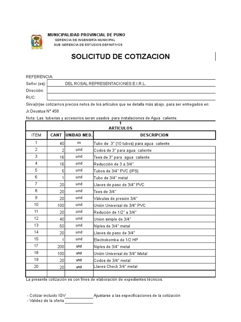 Cotizacion de Materiales para Picina MPP | PDF | Naturaleza