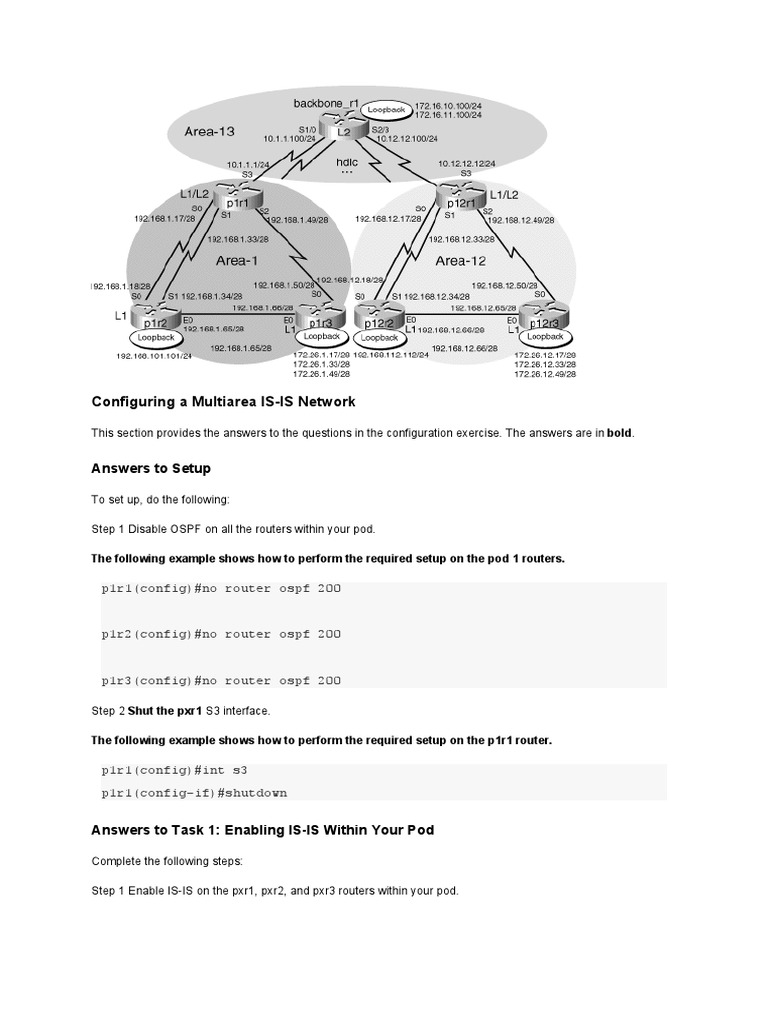 Exemple Configuring A Multiarea Is-Is | PDF | Networking | Gateway (Telecommunications)