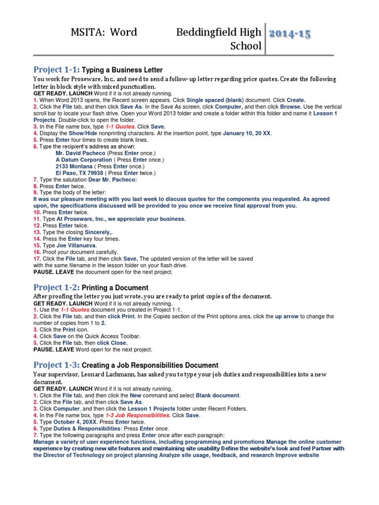 MOAC Projects 1 1 | PDF | Computer File | File Format