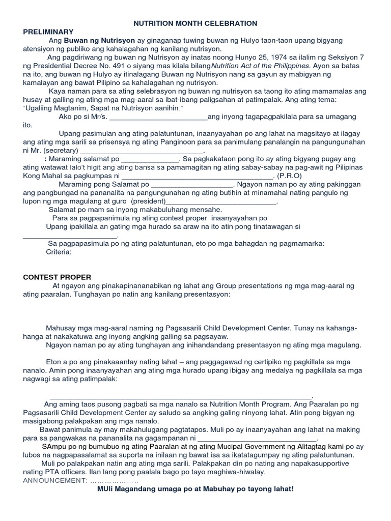 Nutrition Sample | PDF