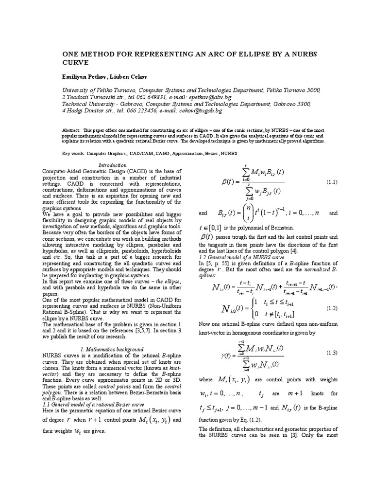 Nurbs Ellipse | PDF | Ellipse | Computer Aided Design