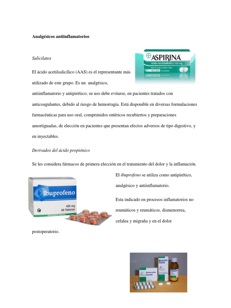 Analgésicos Antiinflamatorios Farmacos | PDF | Droga anti-inflamatoria ...