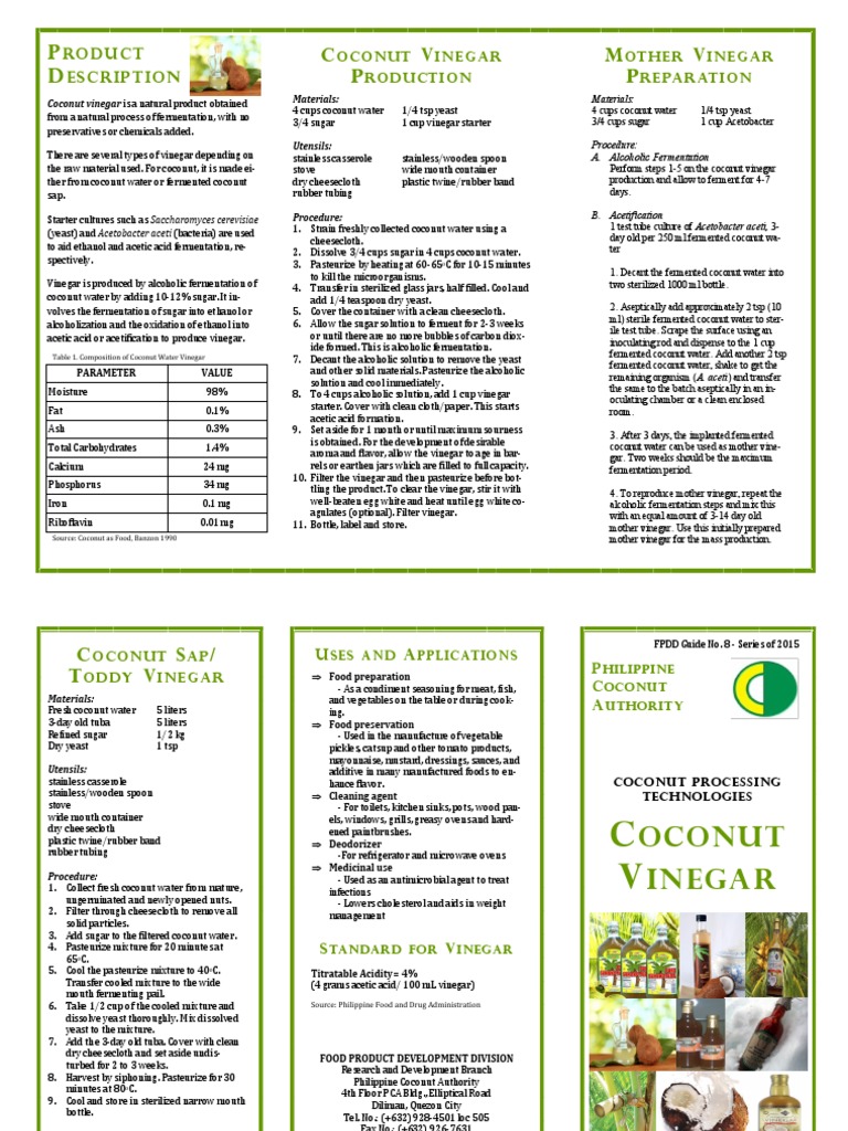 Coconut Vinegar Final PDF | PDF | Vinegar | Fermentation