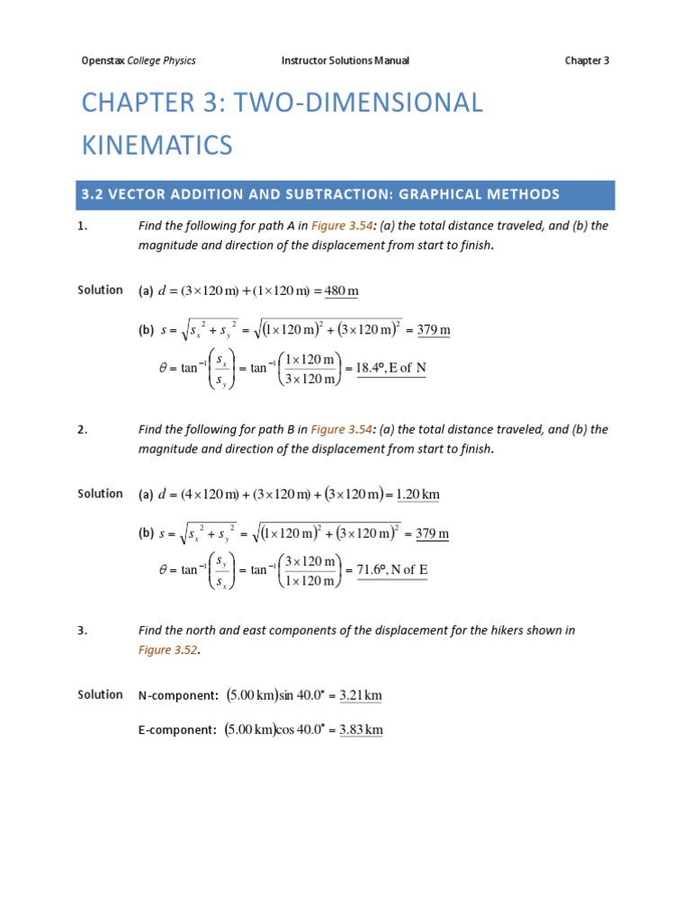 Phys CH3 | PDF | Euclidean Vector | Motion (Physics)