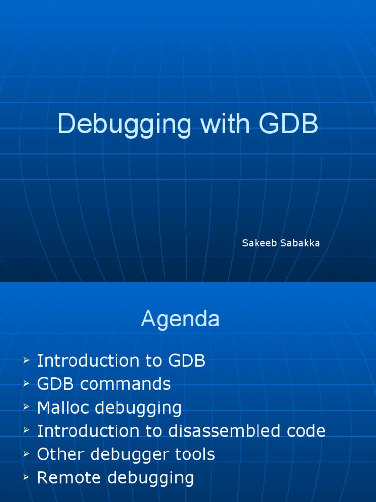 Debugging With GDB: Sakeeb Sabakka | PDF | Subroutine | Software