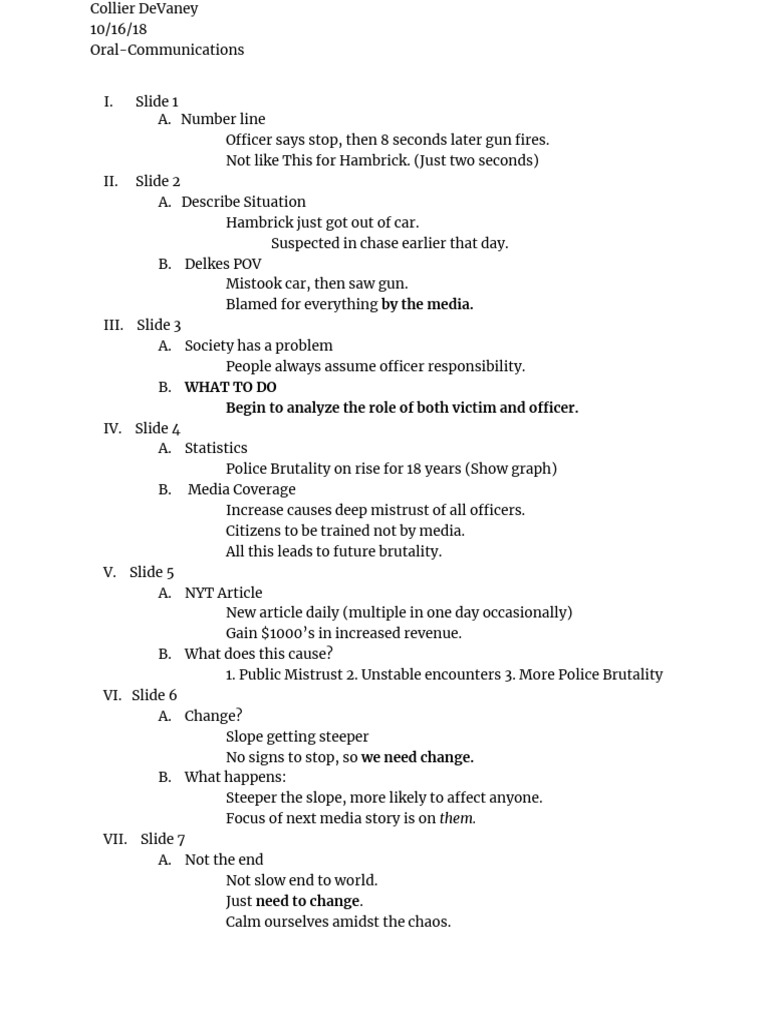 Call To Action Outline | PDF | Police Brutality | Police