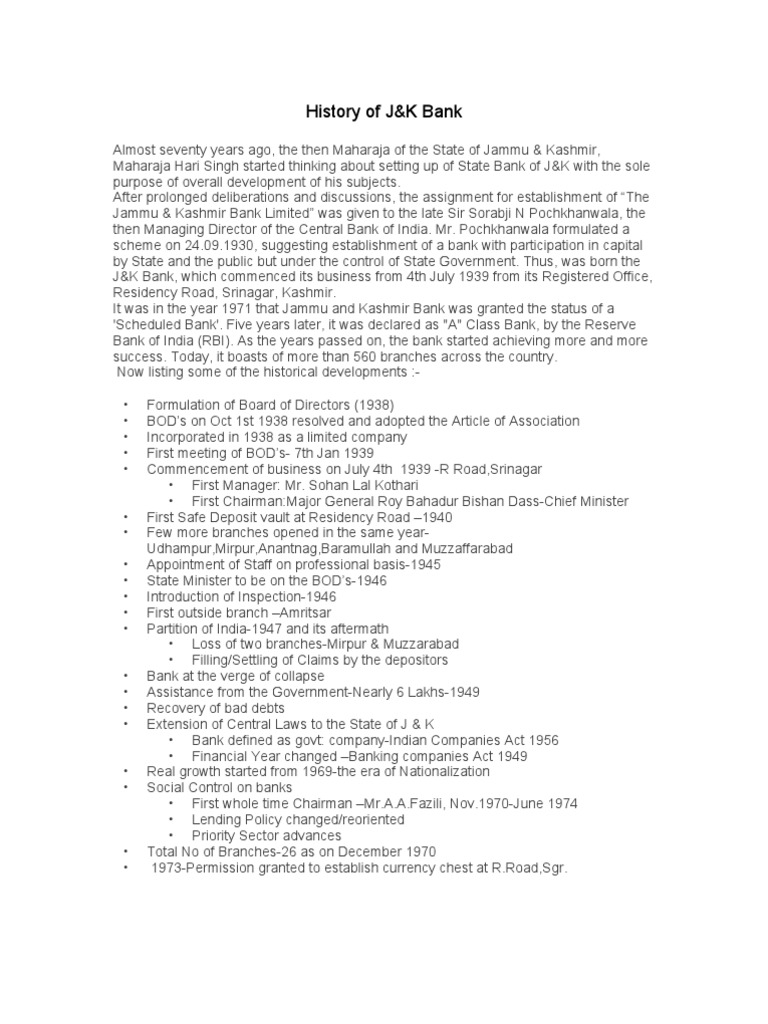 J&K Bank Practical Training Report | PDF | Online Banking | Banks & Banking