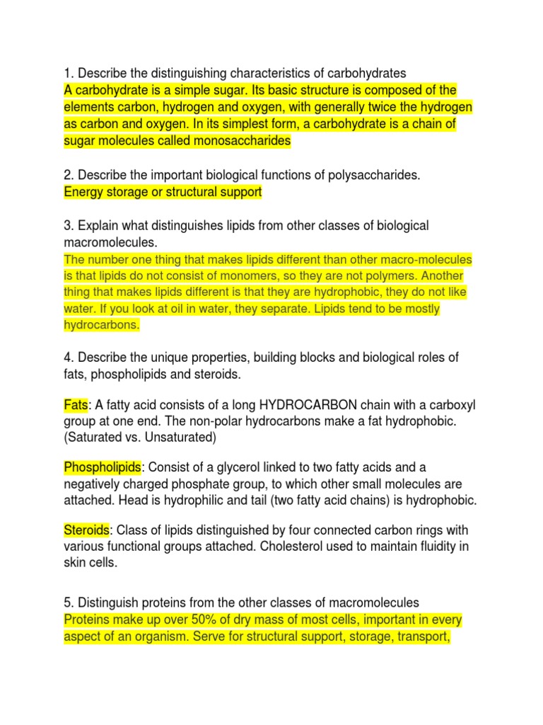 Chemical Components of Cells Explained | PDF | Nucleic Acids ...