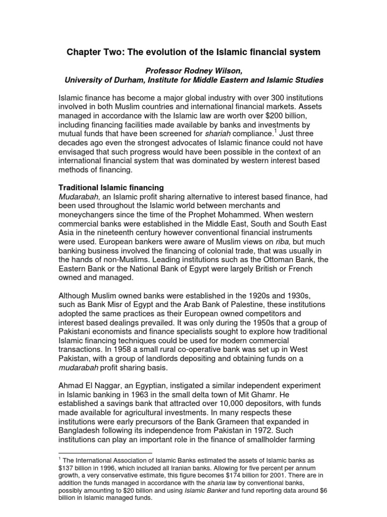 Evolution of Islamic Finance System | PDF | Islamic Banking And Finance ...