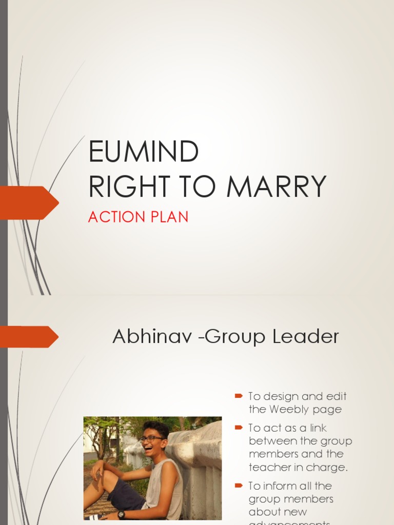 Eumind Right To Marry: Action Plan | PDF | Career & Growth