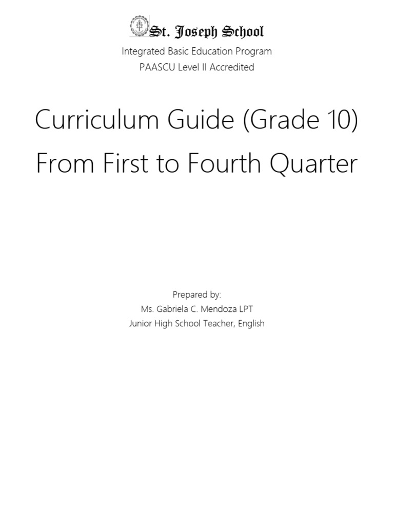 Grade 10 Curriculum Guide | PDF