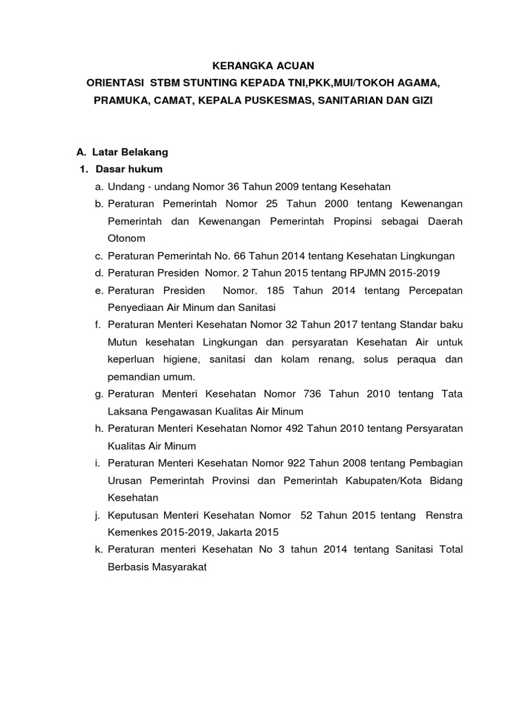 Master TOR STBM Stunting Dekon | PDF