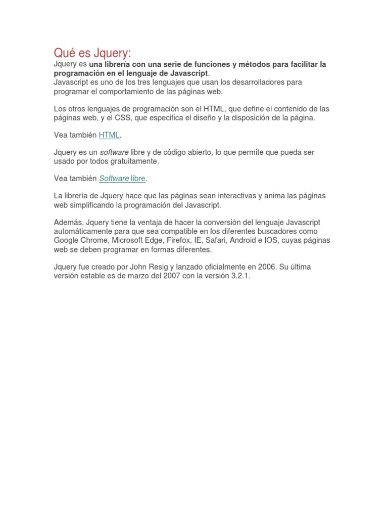 Qué Es Jquery | PDF | Script Java | J Query